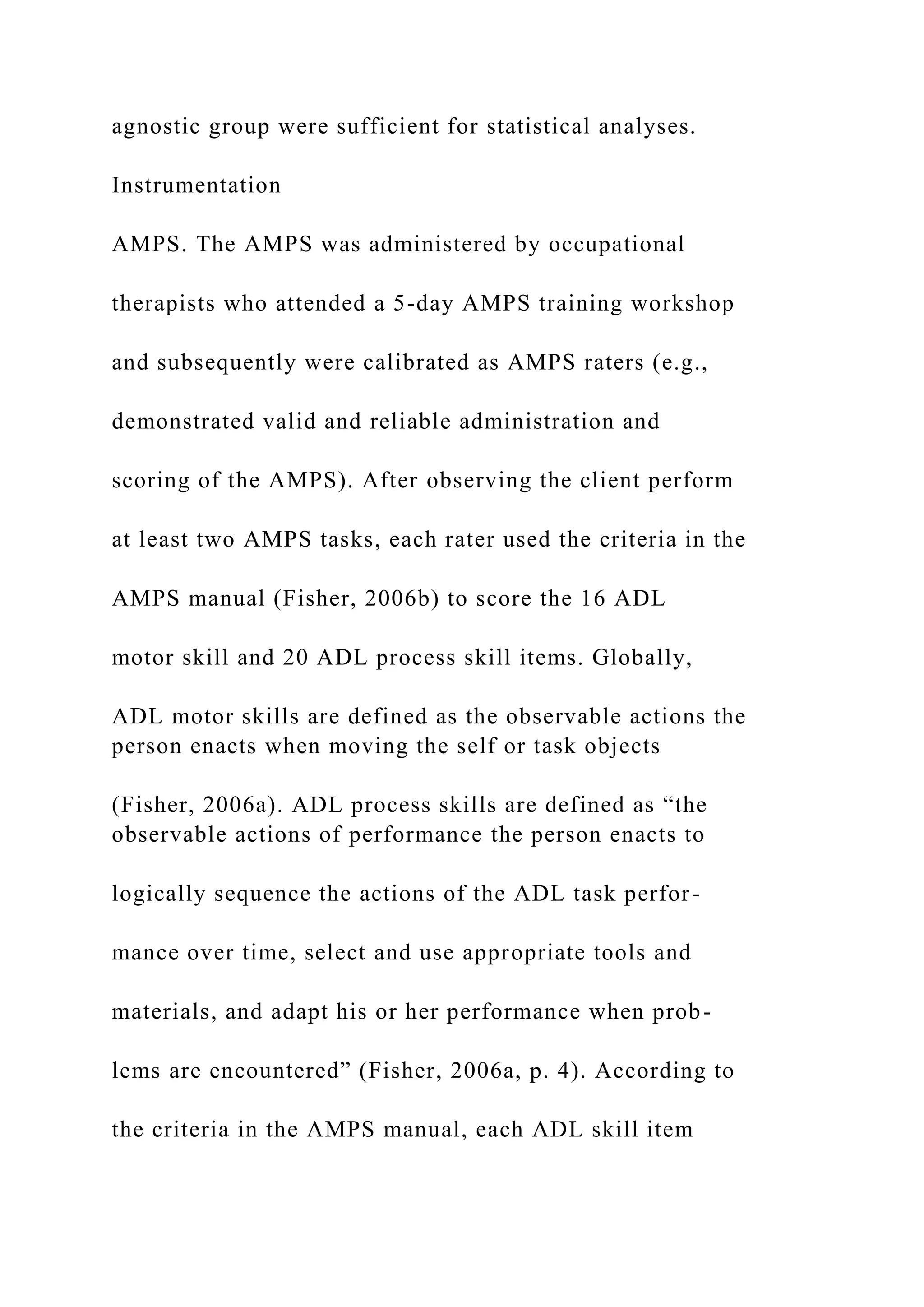 Validity of Using the Assessment of Motor and ProcessSkills .docx