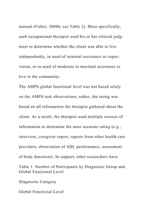 Validity of Using the Assessment of Motor and ProcessSkills .docx