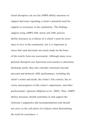 Validity of Using the Assessment of Motor and ProcessSkills .docx