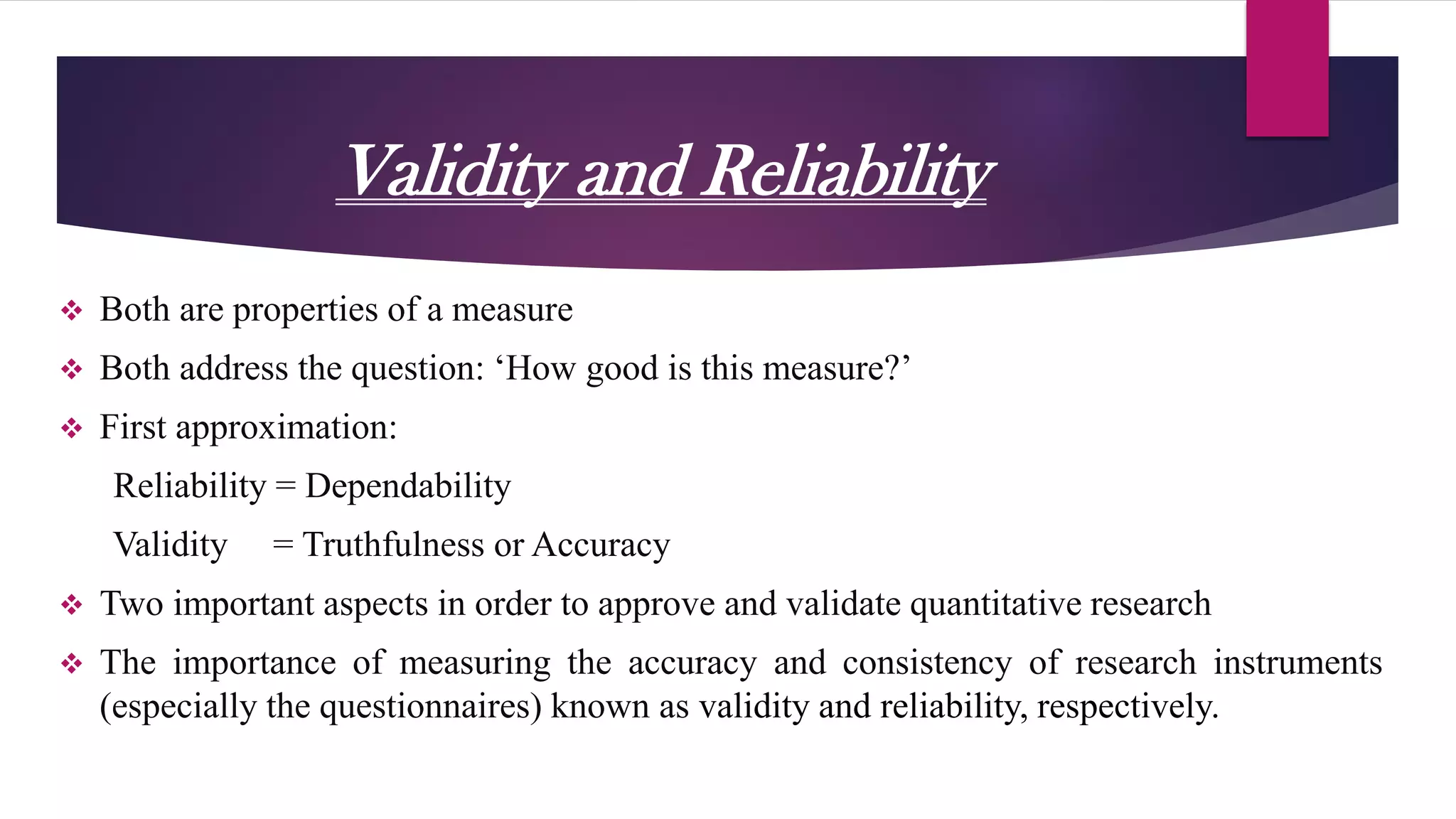 Validity & reliability | PPT