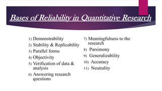 Validity & reliability | PDF