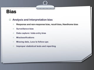 Validity, reliability and bias.research methodology | PPT