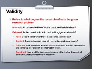Validity, reliability and bias.research methodology | PPT