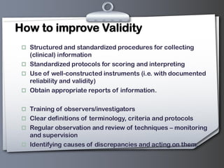 Validity, reliability and bias.research methodology | PPT