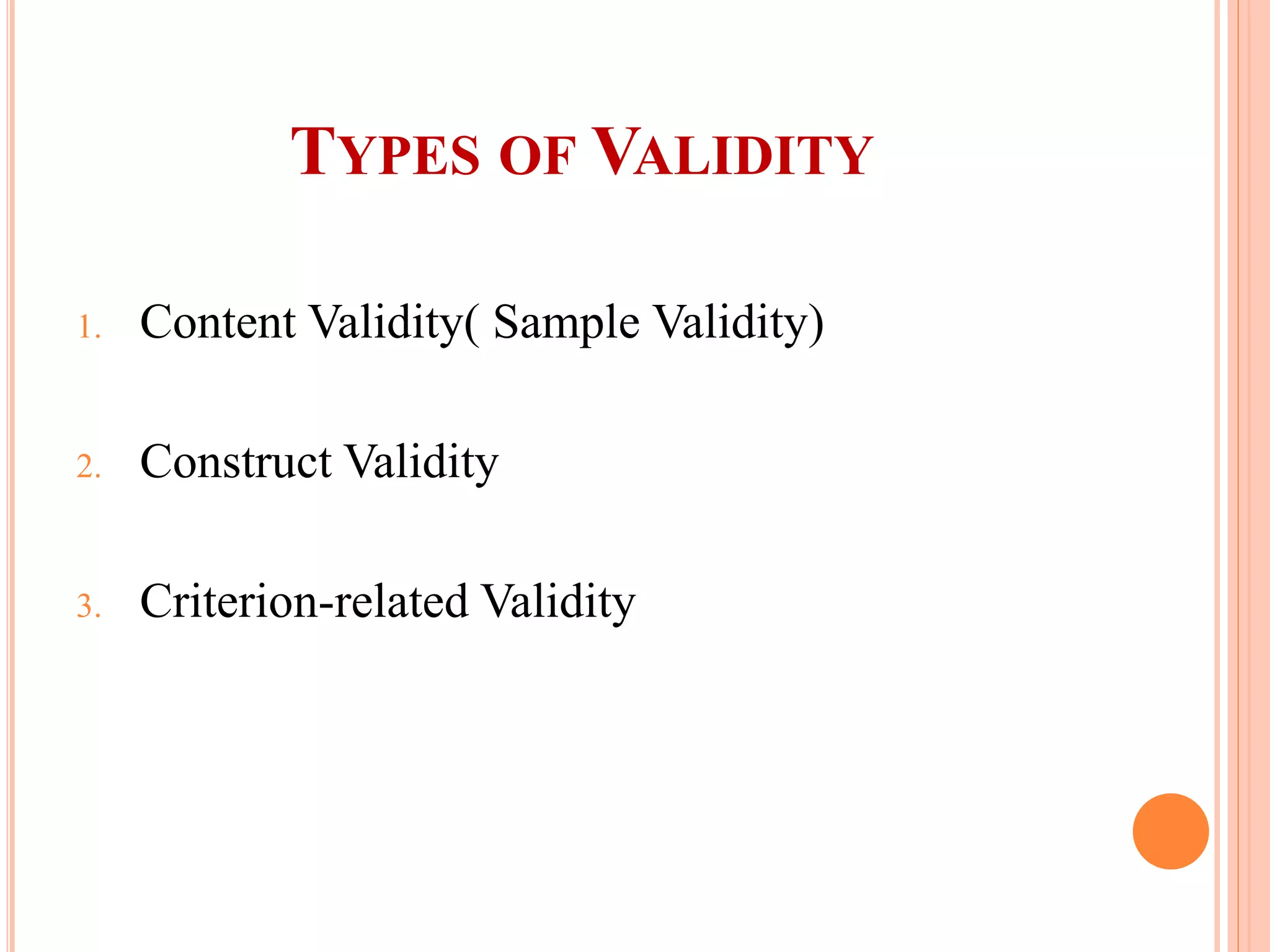 Validity, reliability and feasibility | PPTX