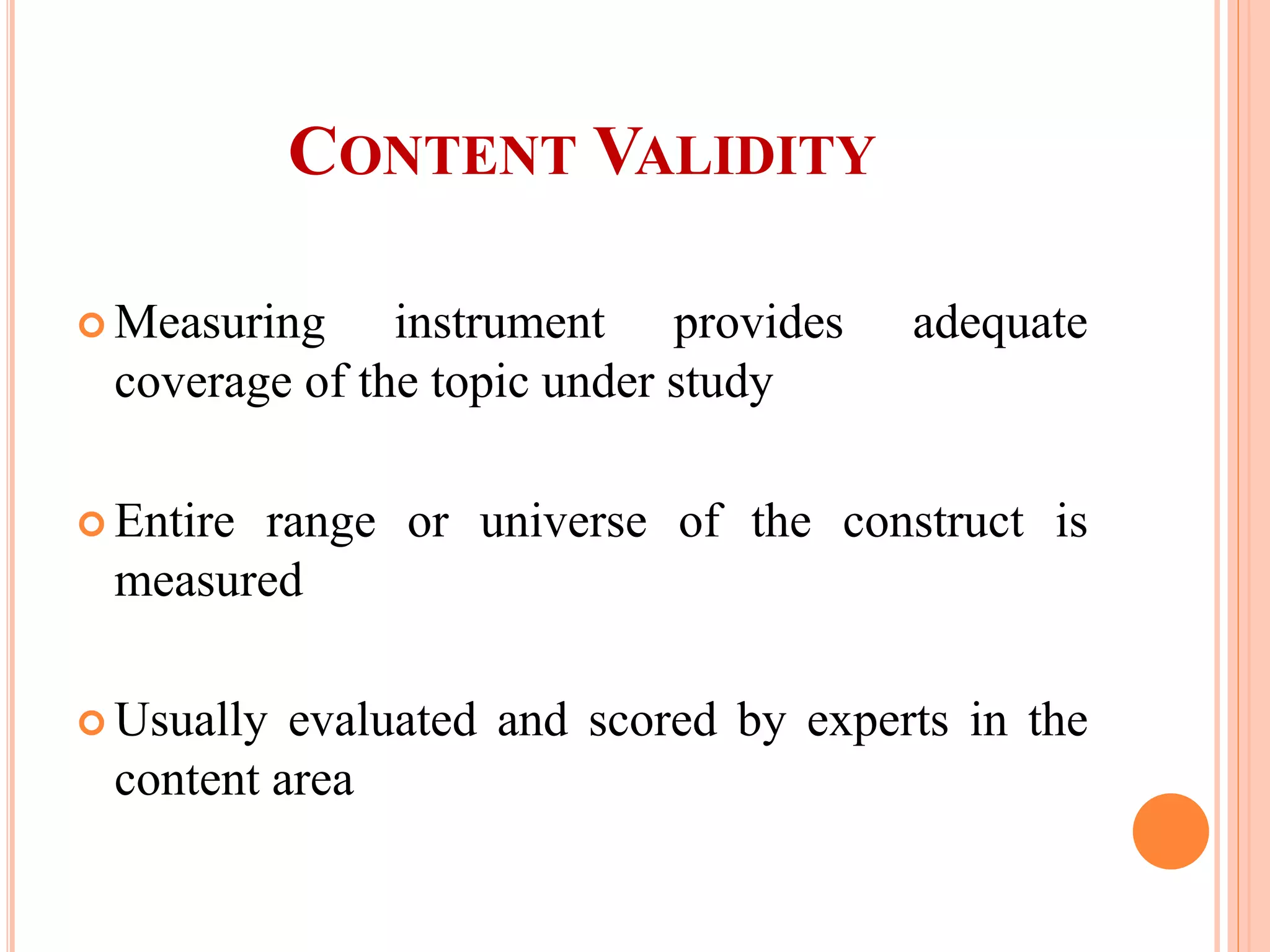 Validity, reliability and feasibility | PPTX