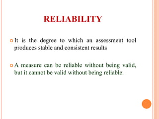 Validity, reliability and feasibility | PPTX