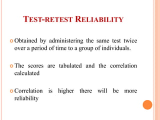 Validity, reliability and feasibility | PPTX