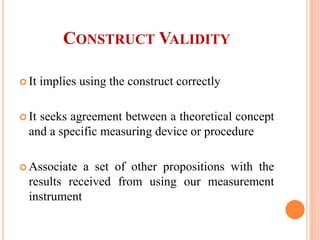 Validity, reliability and feasibility | PPTX