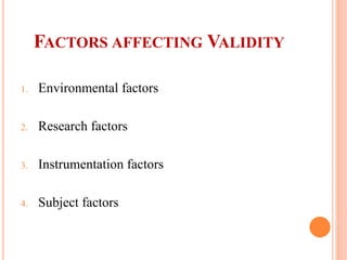 Validity, reliability and feasibility | PPTX