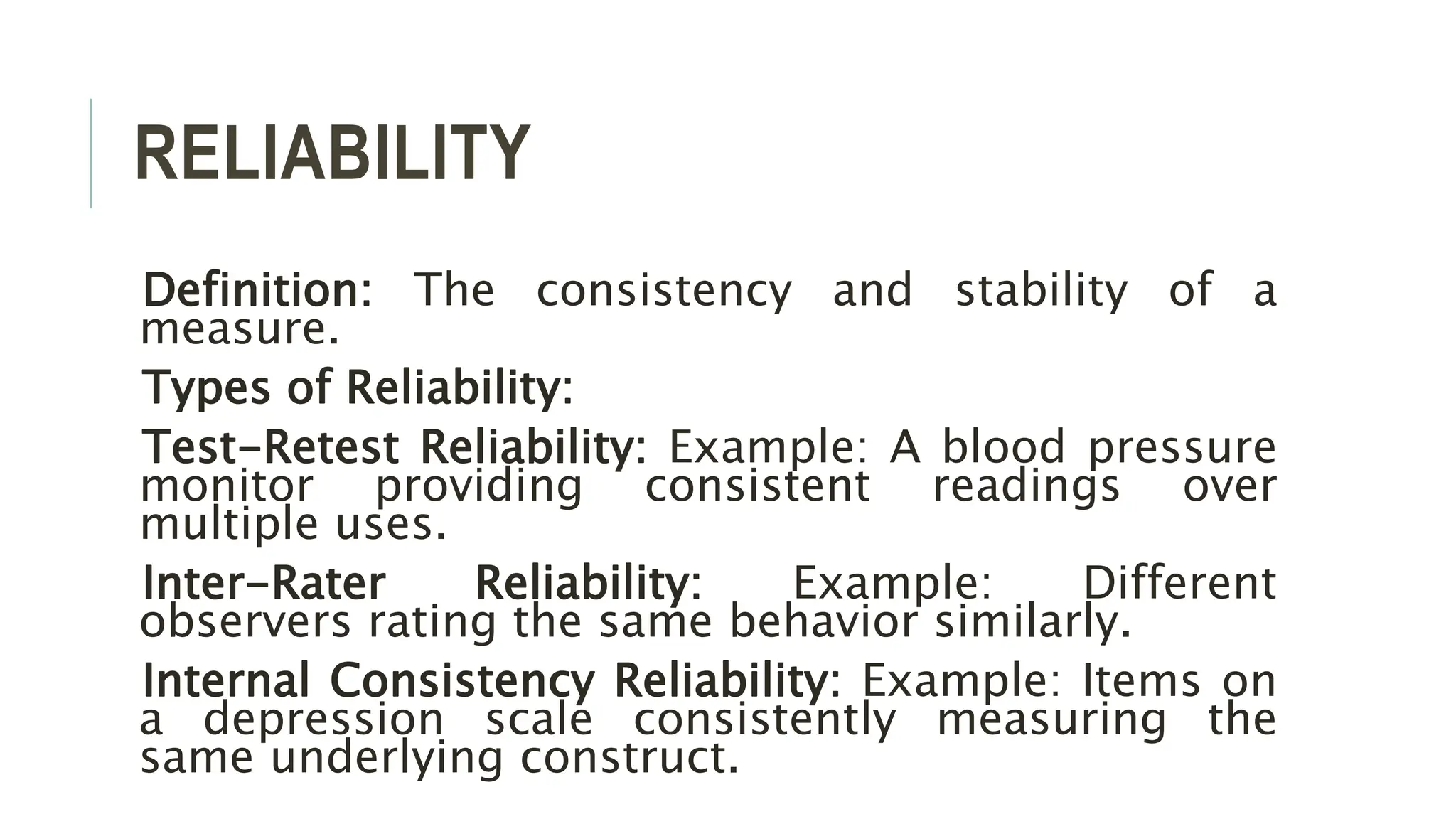 VALIDITY, RELIABILITY AND INTERnal validity.pptx