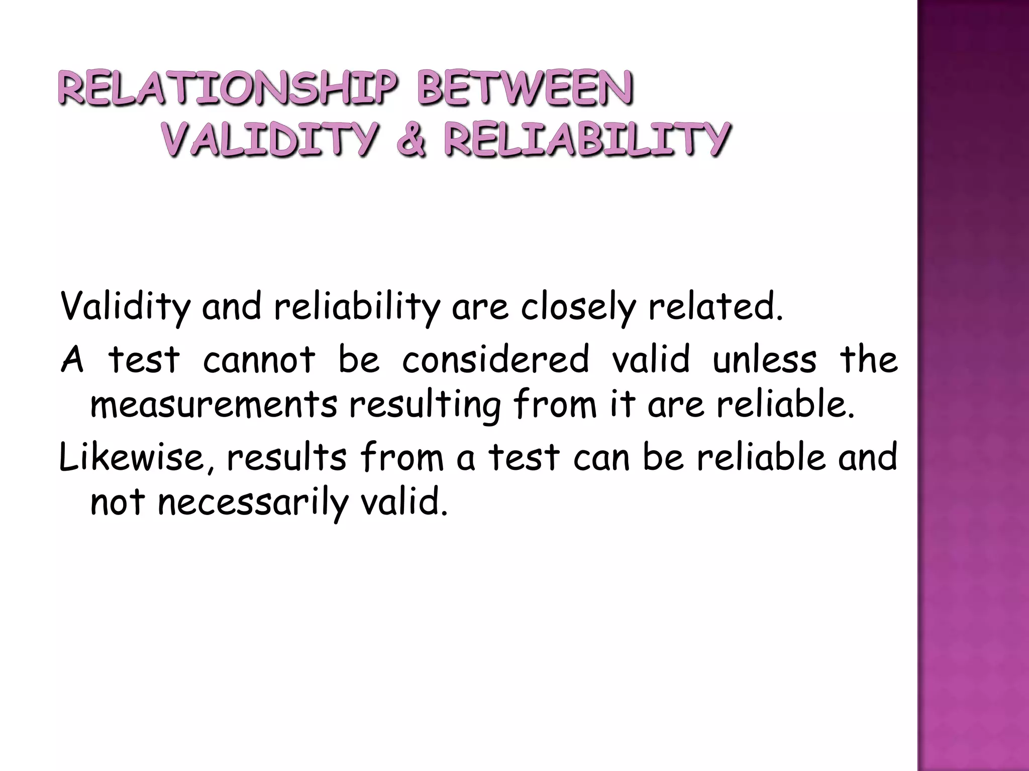 Validity, reliability & practicality | PPTX