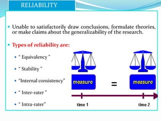 Validity & reliability seminar | PPTX