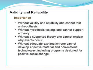 Validity & reliability seminar | PPTX