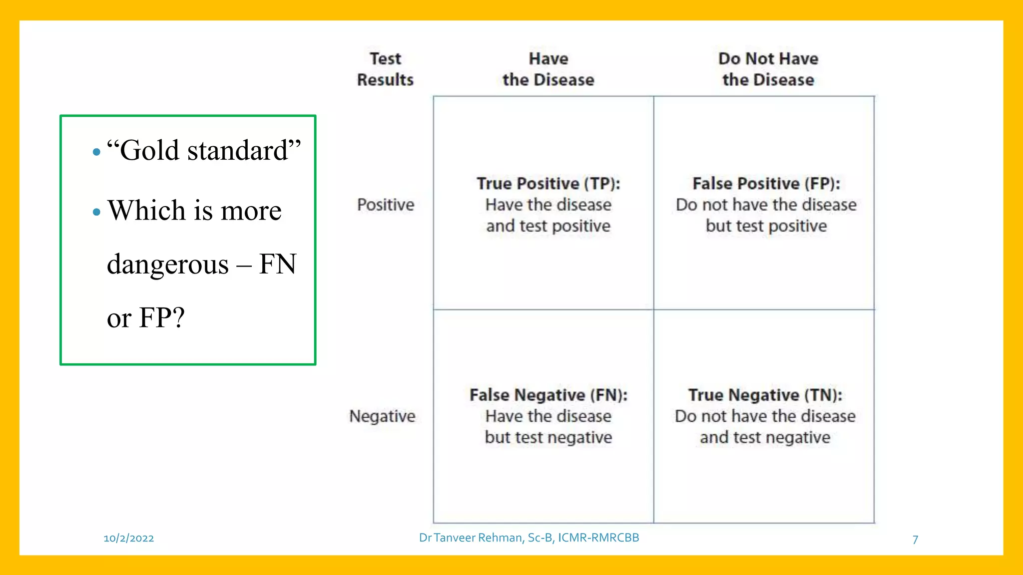 Validity & reliability of screening & diagnostic tests | PPTX