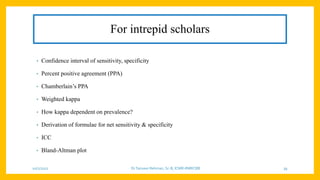 Validity & reliability of screening & diagnostic tests | PPTX