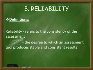 Validity, reliabiltiy and alignment to determine the effectiveness of ...