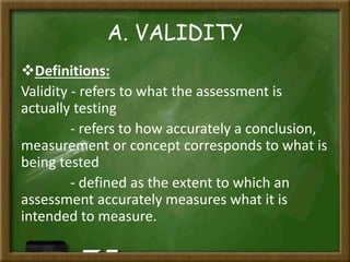 Validity, reliabiltiy and alignment to determine the effectiveness of ...