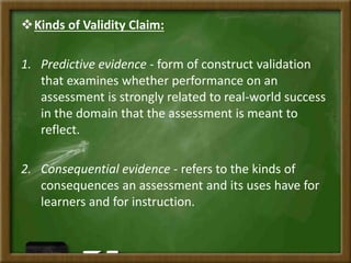 Validity, reliabiltiy and alignment to determine the effectiveness of ...