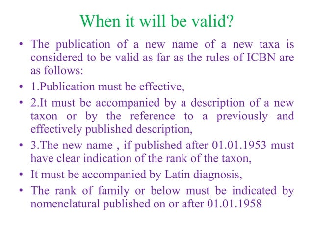 ICBN-Valid Publication &Pprinciples of priority | PDF