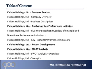 Validus holdings, ltd. (vr) company profile and swot analysis | PPT
