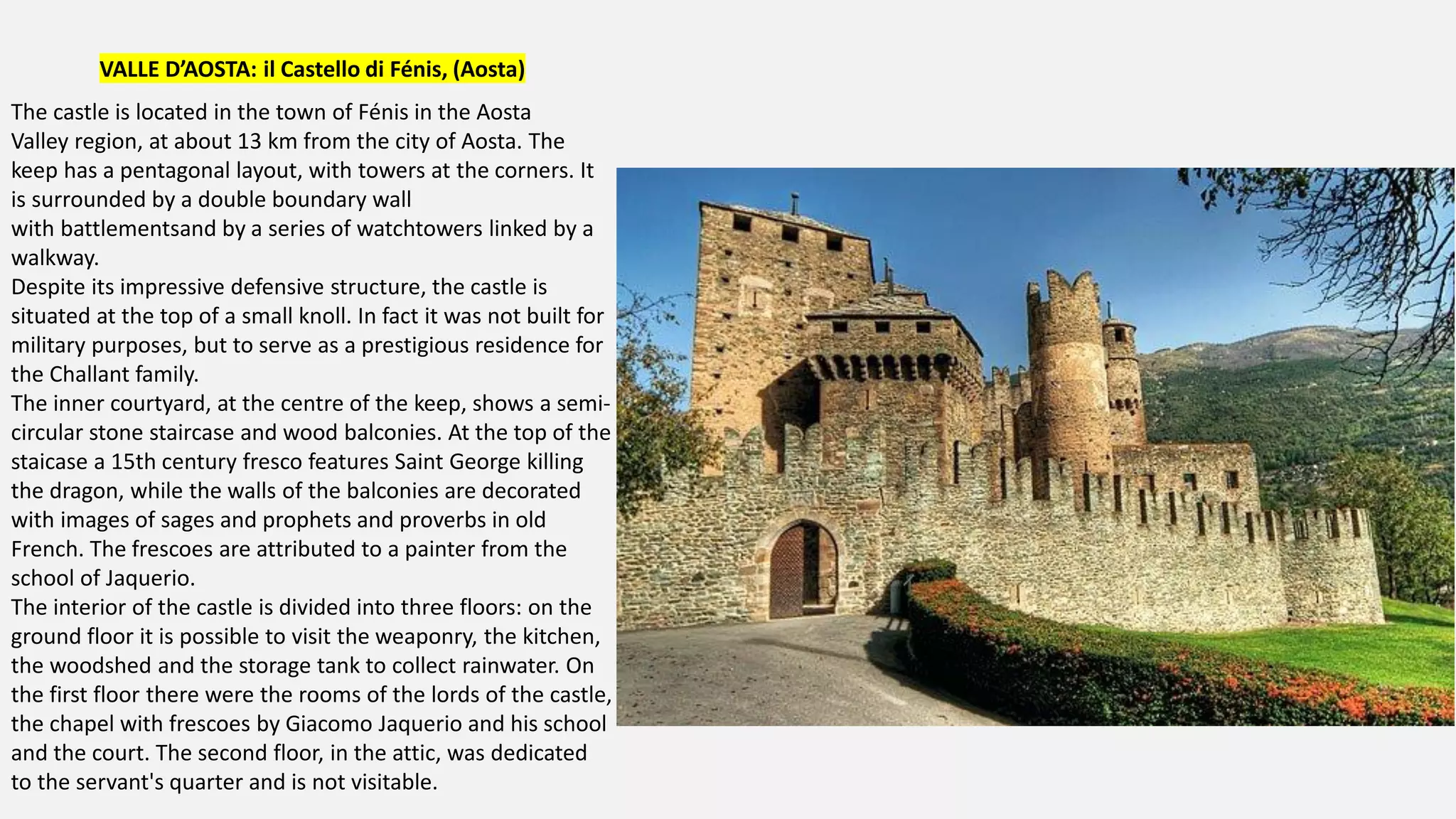 Valle d'Aosta, Castello di Fénis | PDF