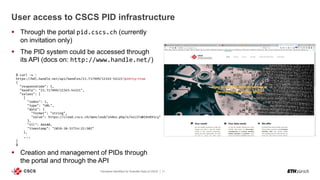 Persistent Identifiers for Scientific Data at CSCS | PPT