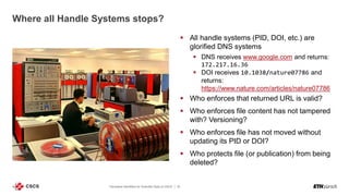 Persistent Identifiers for Scientific Data at CSCS | PPT