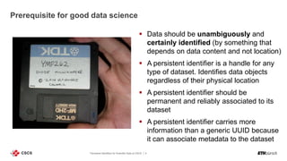 Persistent Identifiers for Scientific Data at CSCS | PPT