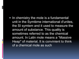 mole concept | PPTX | Chemistry | Science