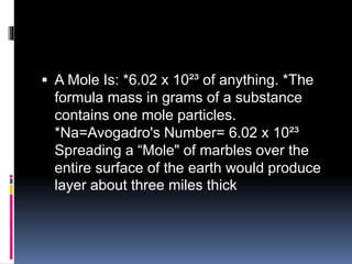 mole concept | PPTX | Chemistry | Science