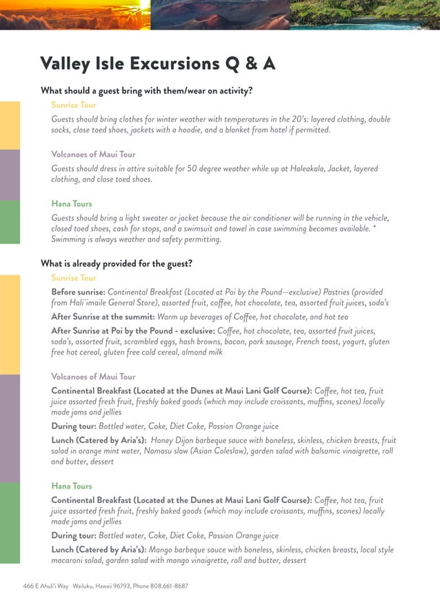 Questions And Answers About Valley Isle Excursions Tours | PDF