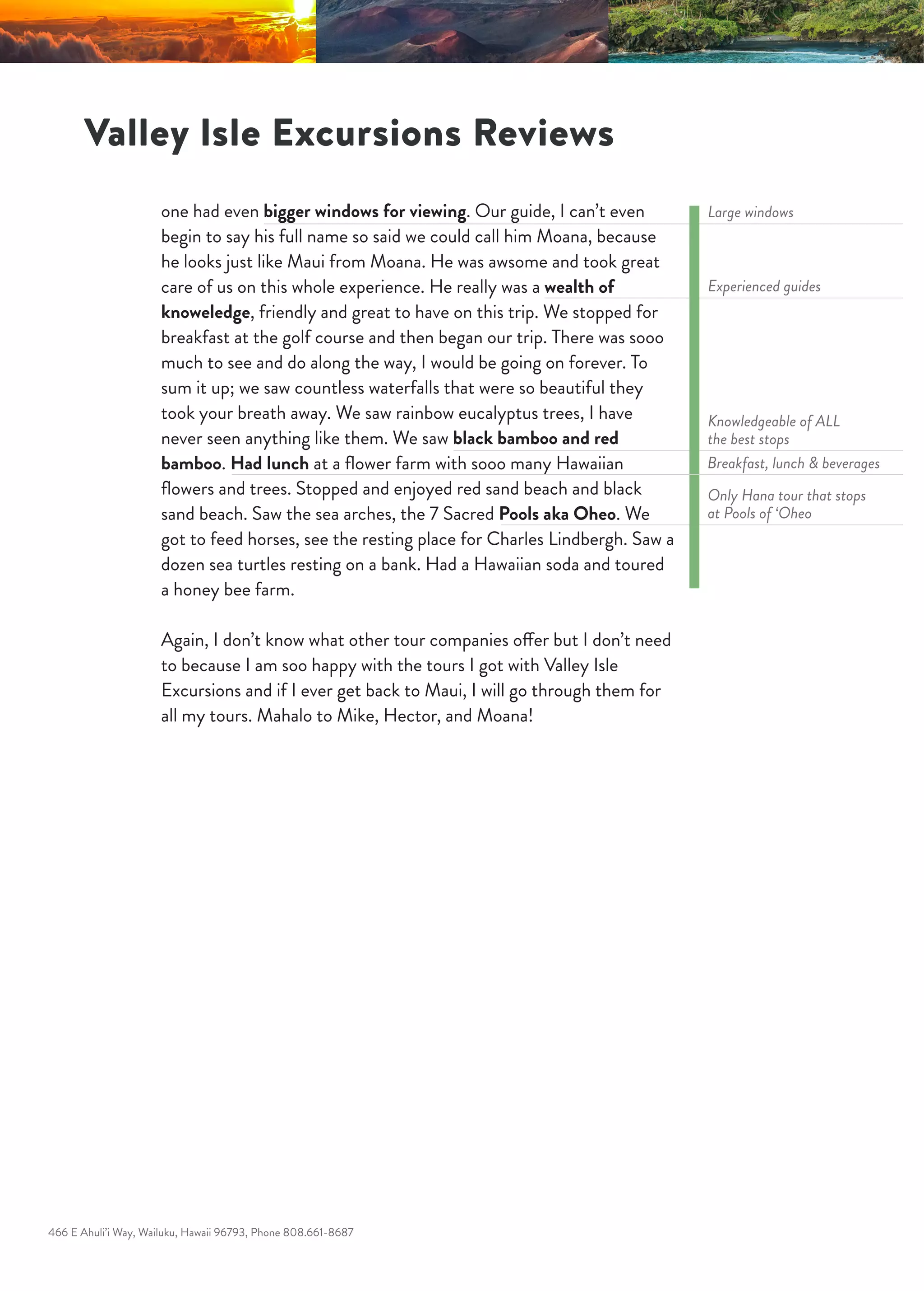 Reviews About Valley Isle Excursions | PDF