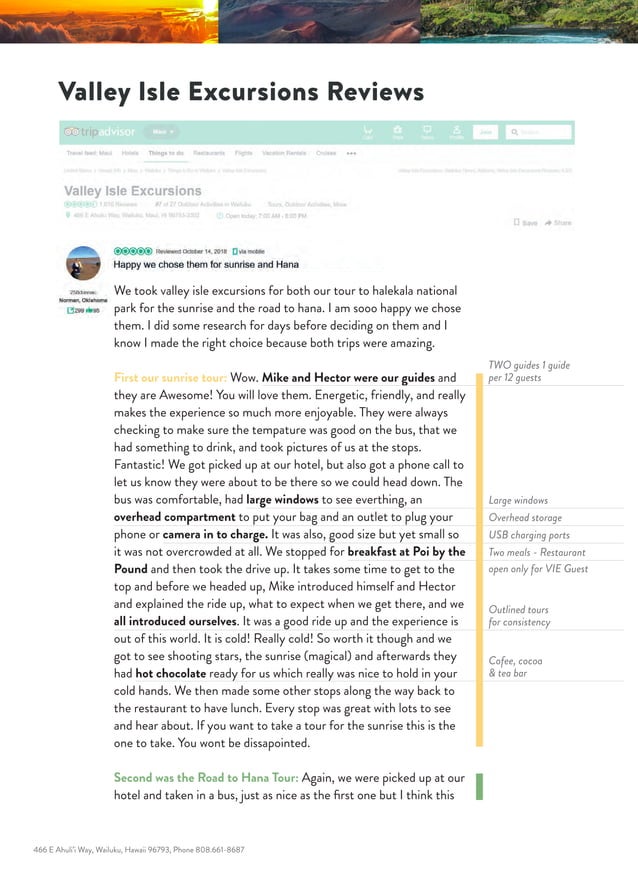 Reviews About Valley Isle Excursions | PDF