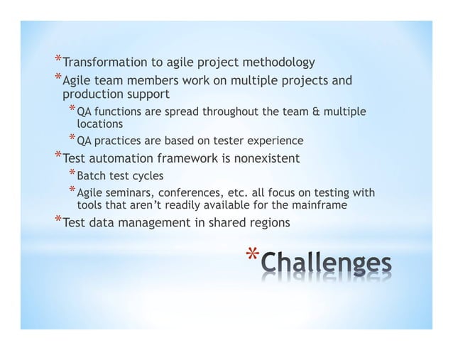 Val lines - Agile Testing in a Legacy World | PPT