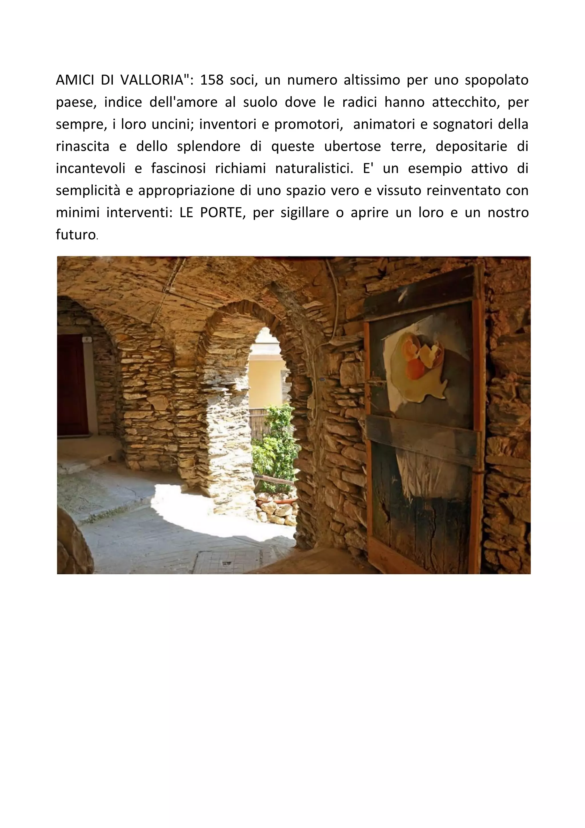 VALLORIA E LE SUE PORTE DIPINTE | PDF