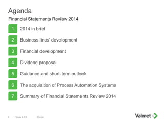 Valmet Financial Statements Review 2014 | PPT