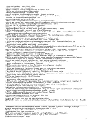 Valmiki ramayana quiz with answers | PDF