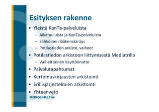 Valmistautuminen Potilastiedon arkistoon liittymiseen_Mediatri-päivä Tapio Jacobsson | PPT