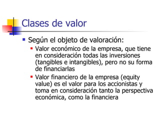 Valoración de empresas | PPT