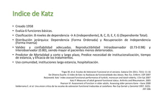 Valoración funcional como predictor de morbimortalidad - MC. MSc. Juan ...