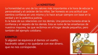 5 VALORES IMPORTANTES PARA LOS NIÑOS | PPTX