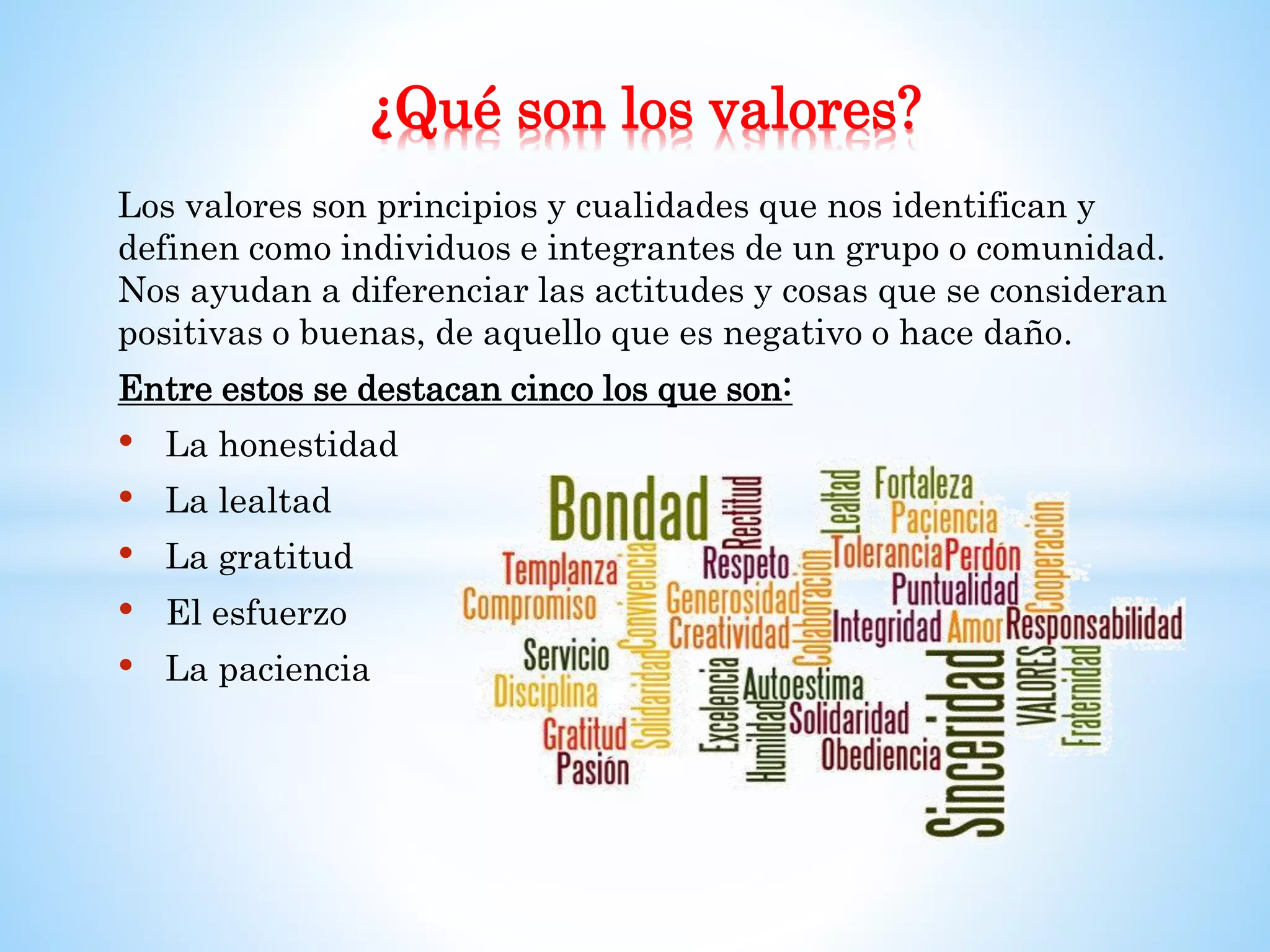 los cinco valores mas importantes en la educación de un niño | PPTX