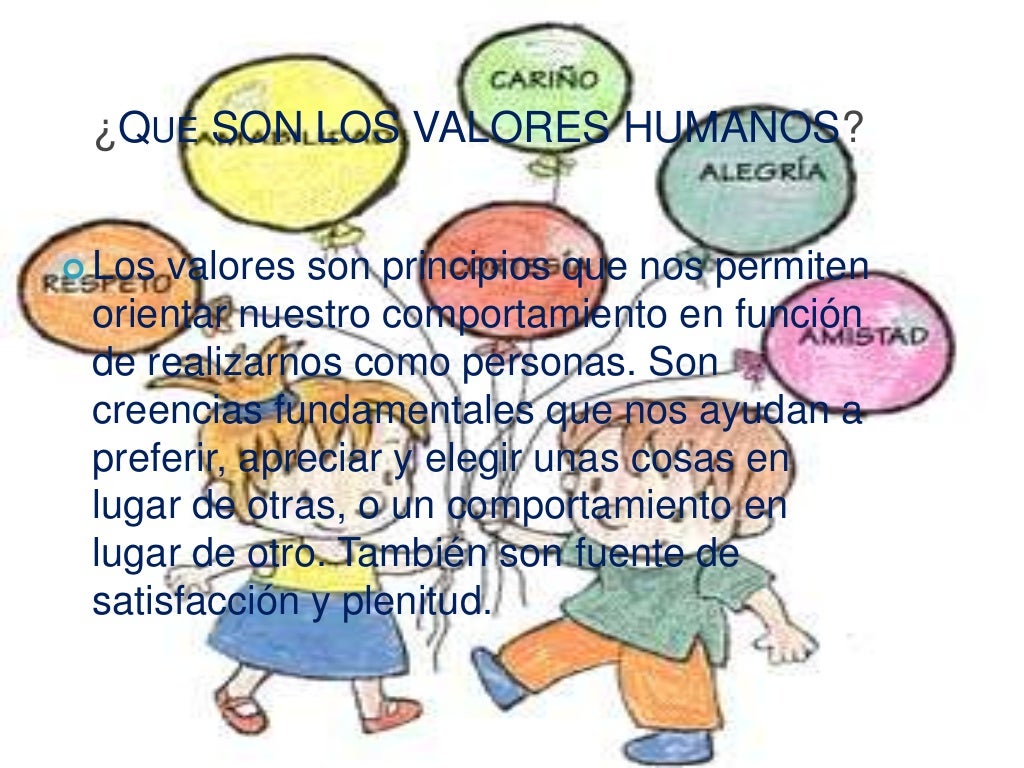 Valores Humanos Definicion Para