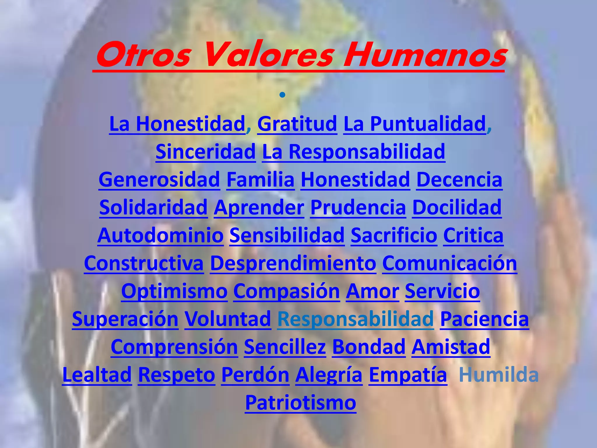 Valores humanos | PPT