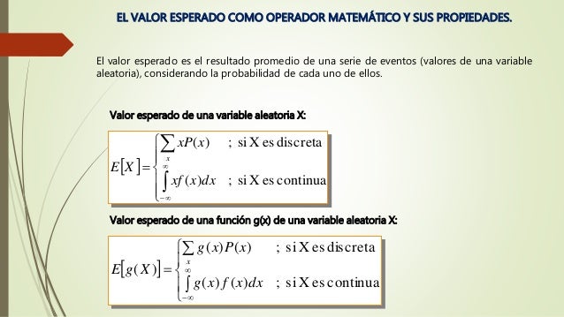 Valor esperado o media