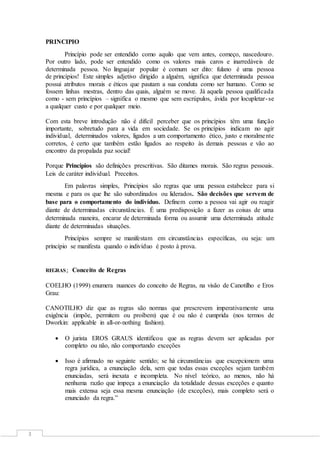 O que são Valores, Principios, Leis, Normas e Regras | DOCX