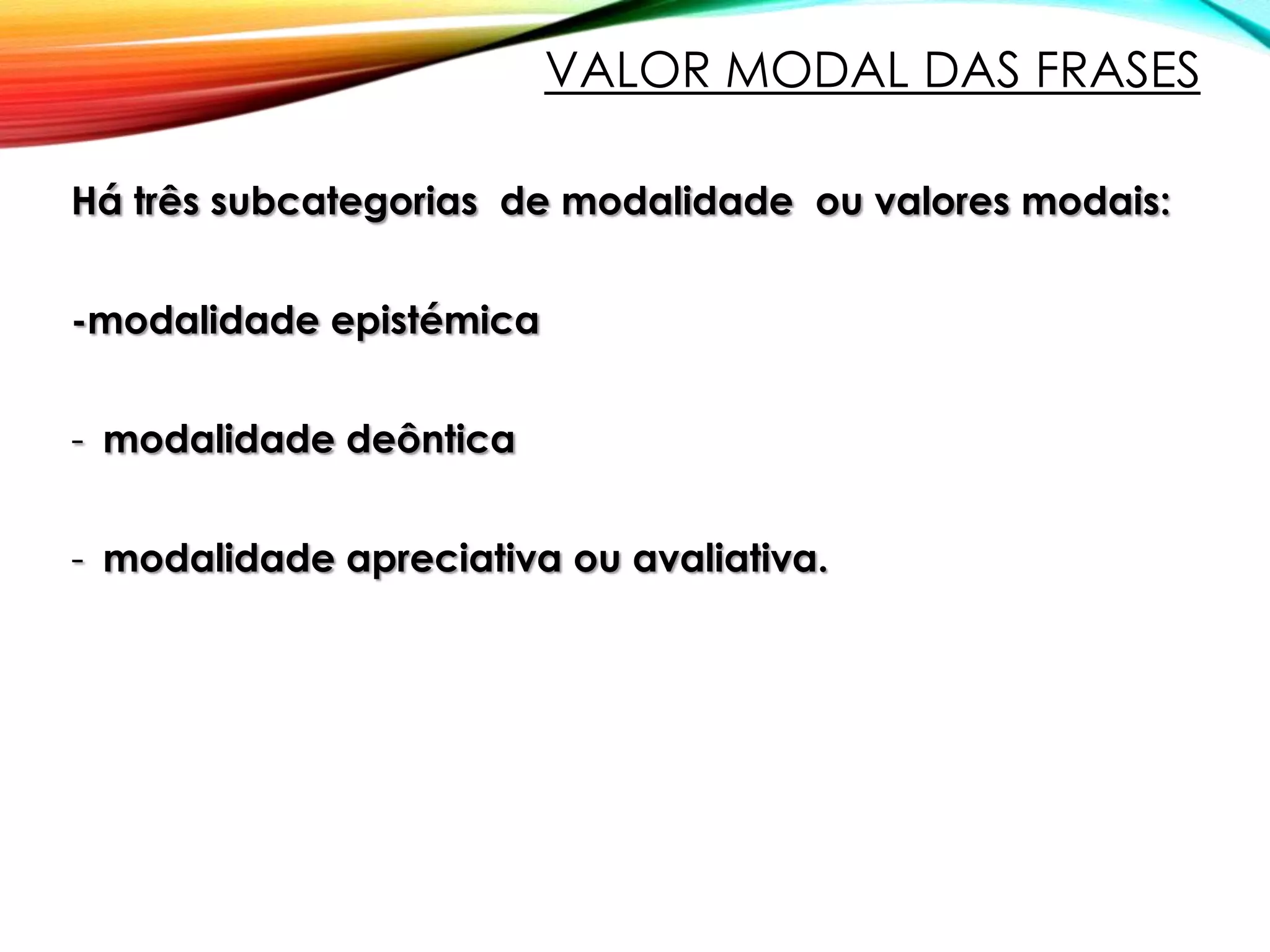 Valor modal das frases | PPT