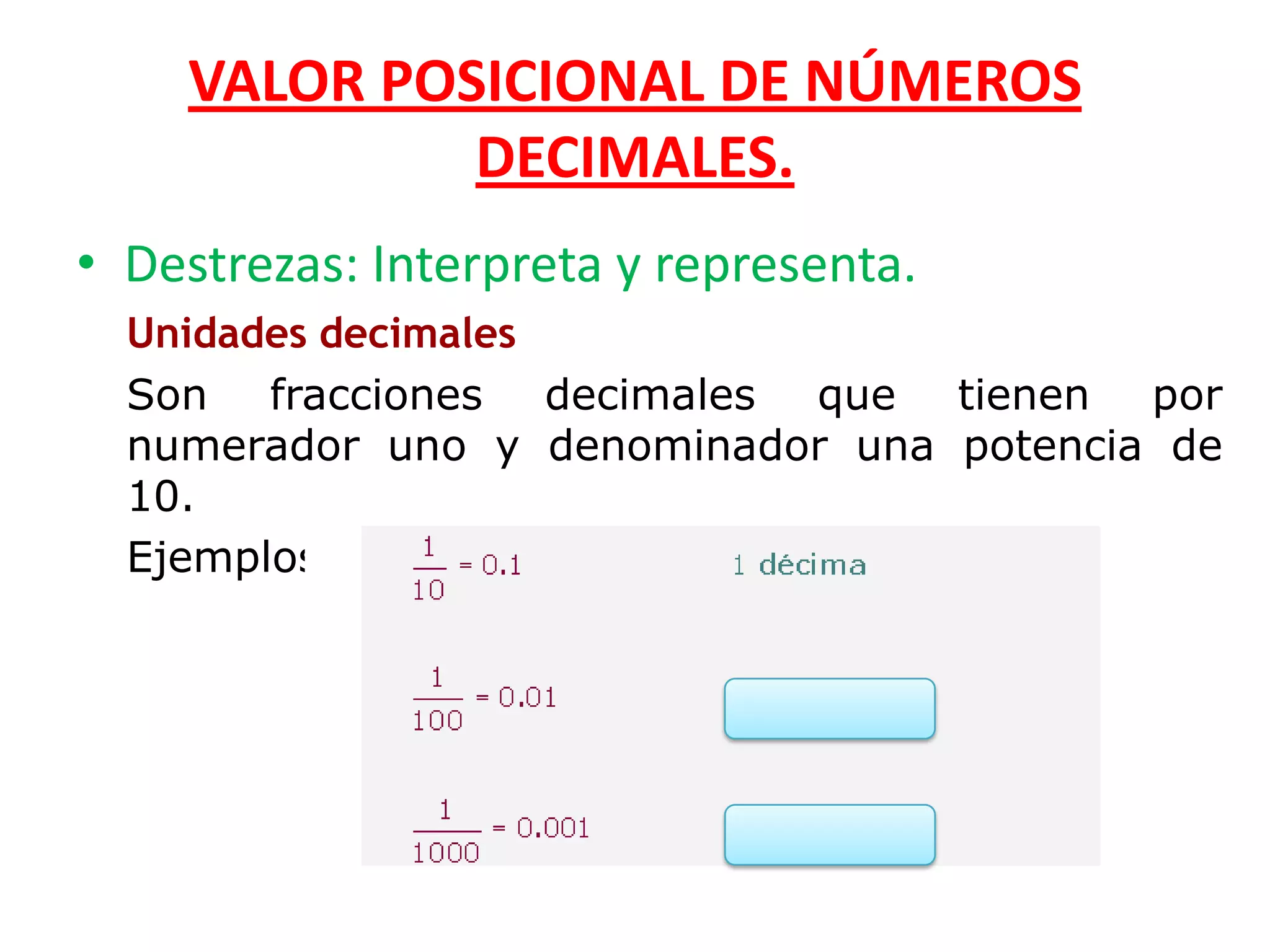 Valor posicional de números decimales | PPTX