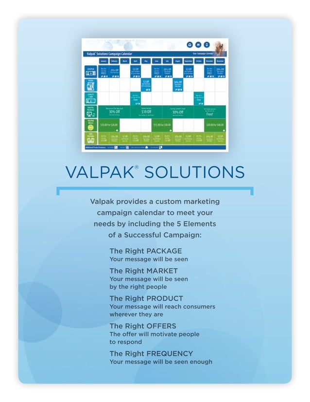 Valpak Product Brochure | PDF | Business | Business and Finance